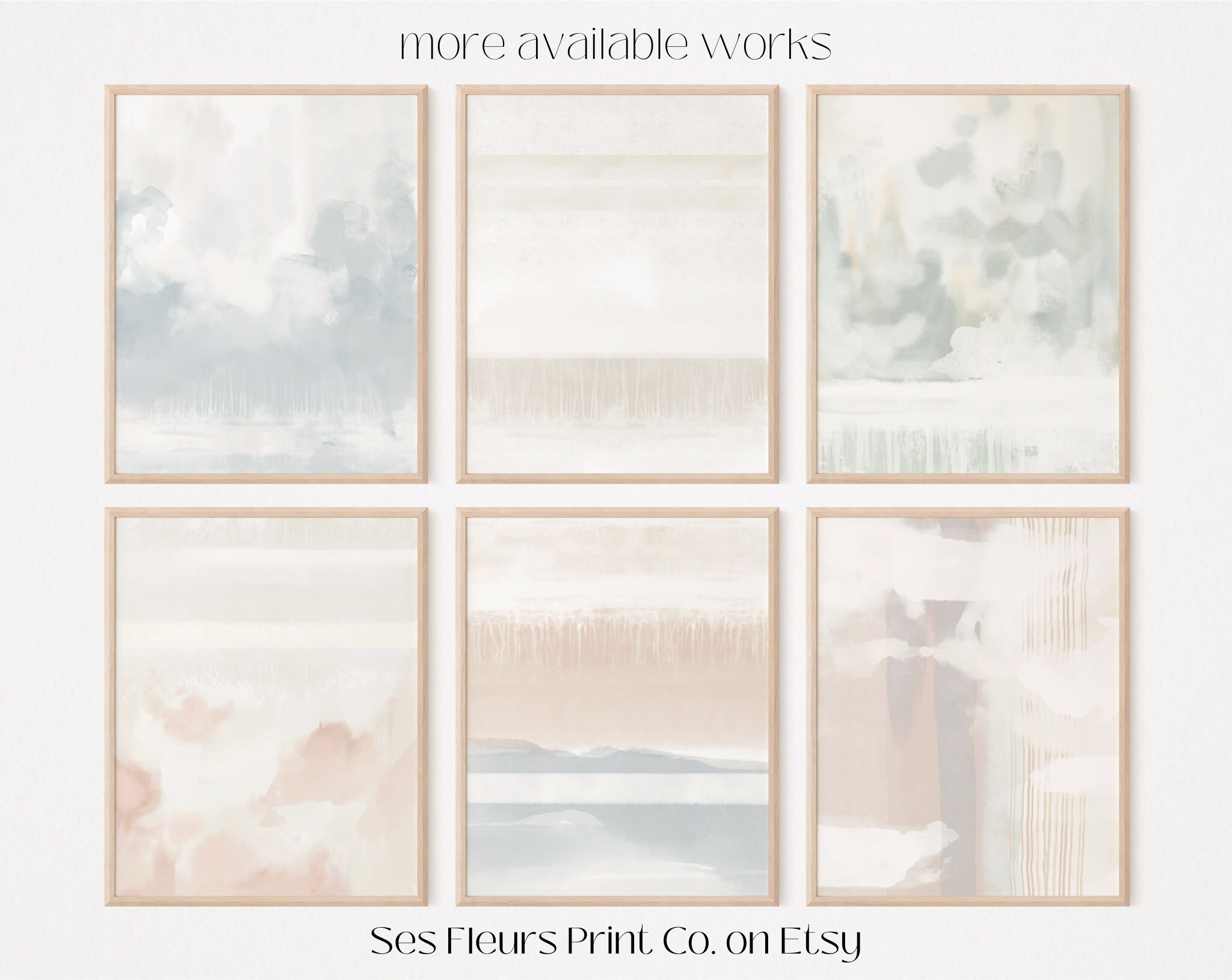 Neutral Color Palette Abstract Floral Printable Wall Art - Etsy