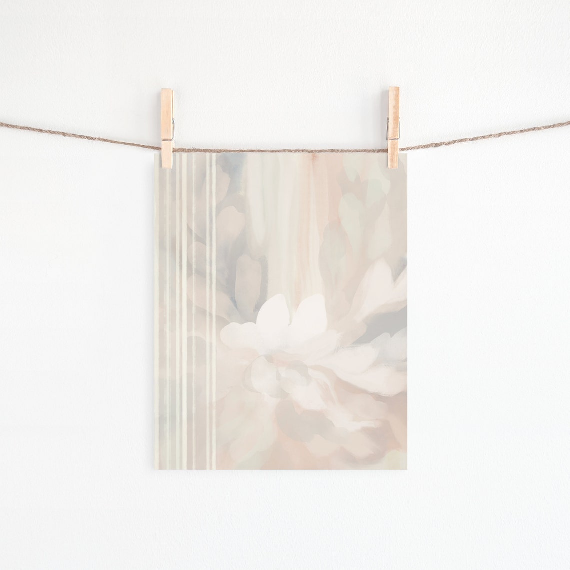 Neutral Color Palette Abstract Floral Printable Wall Art - Etsy
