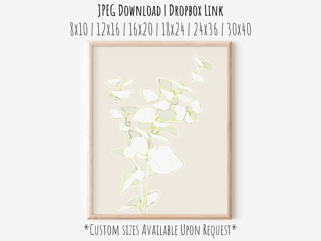 Eucalyptus Digital Print, Nature-inspired Artwork, Modern Botanical ...