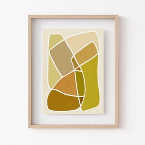 Shades of Green Earth Tones Art Print Abstract Shapes Poster Digital ...