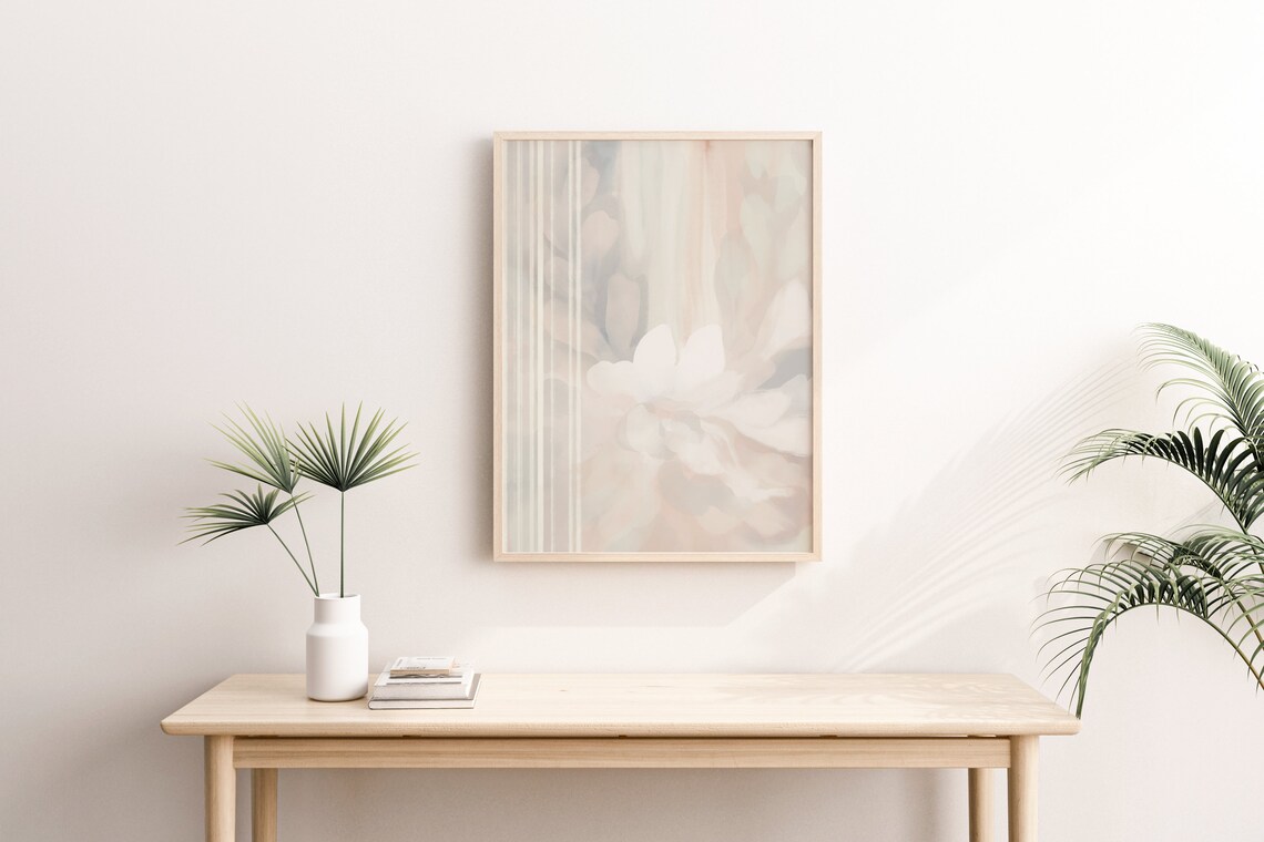 Neutral Color Palette Abstract Floral Printable Wall Art - Etsy