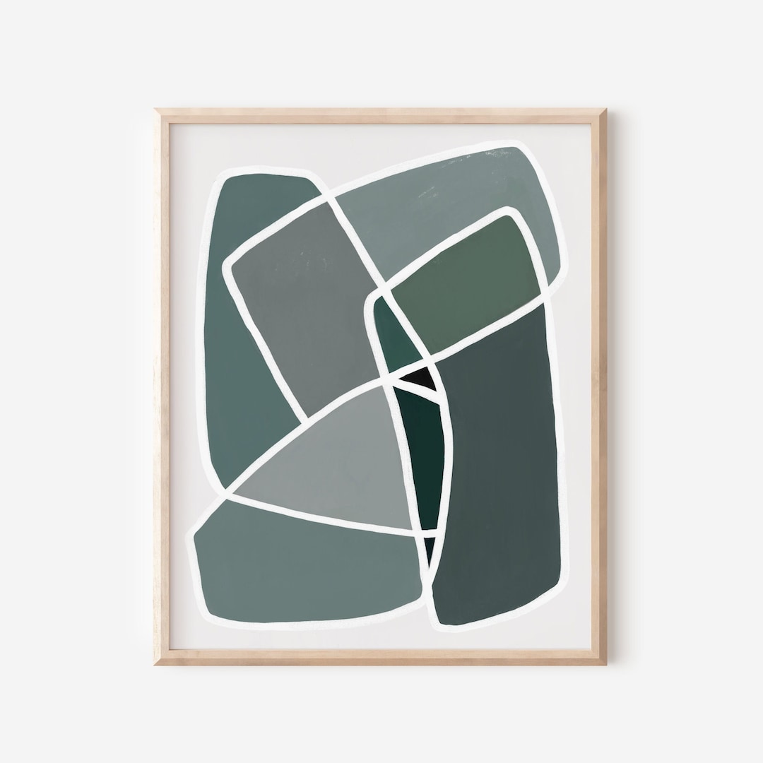 Shades of Emerald Green Abstract Art Print | Digital Download JPG ...