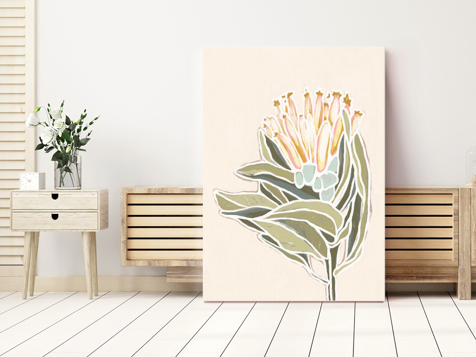 Abstract Protea Bloom Digital Download, Contemporary Floral Print ...