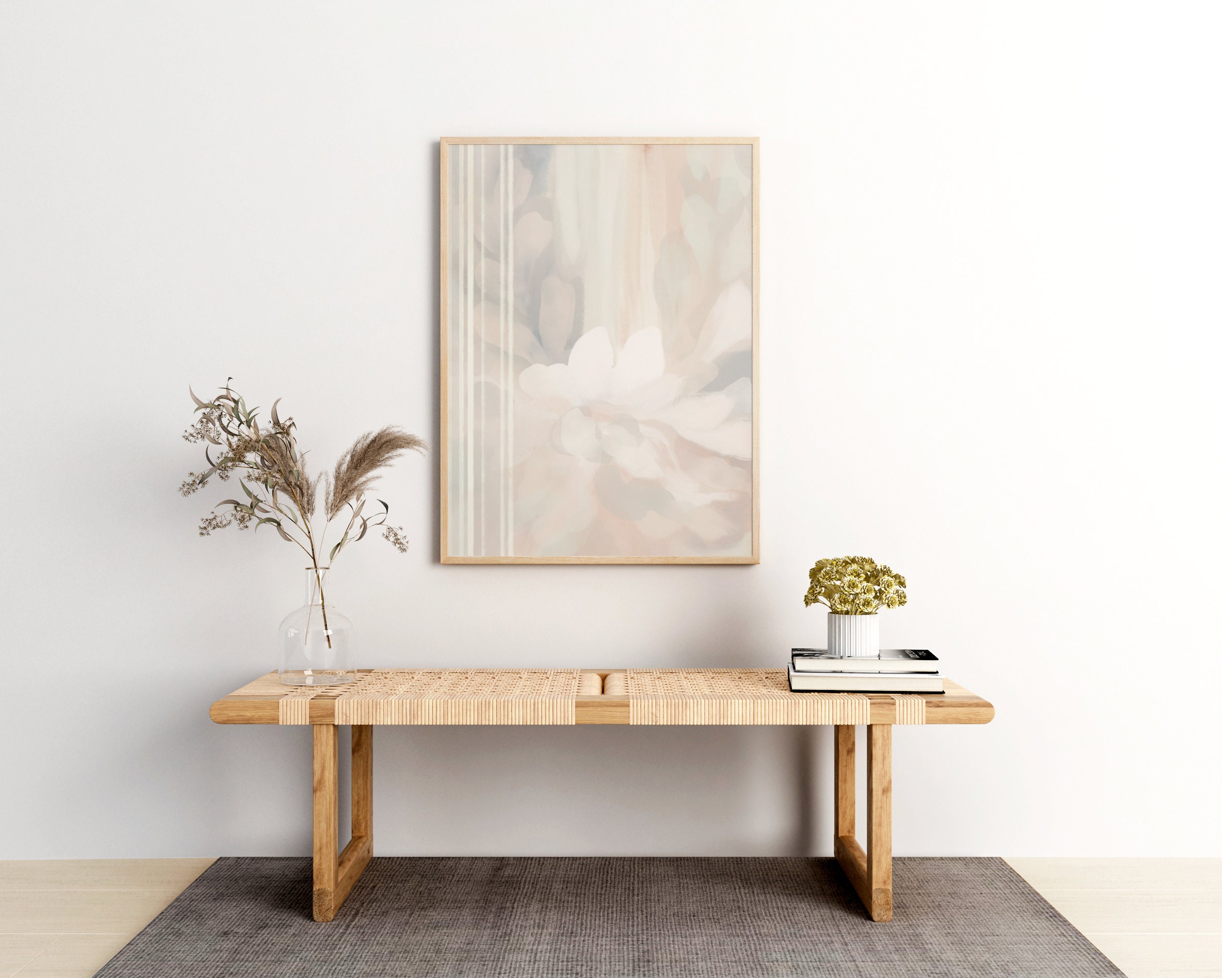 Neutral Color Palette Abstract Floral Printable Wall Art - Etsy