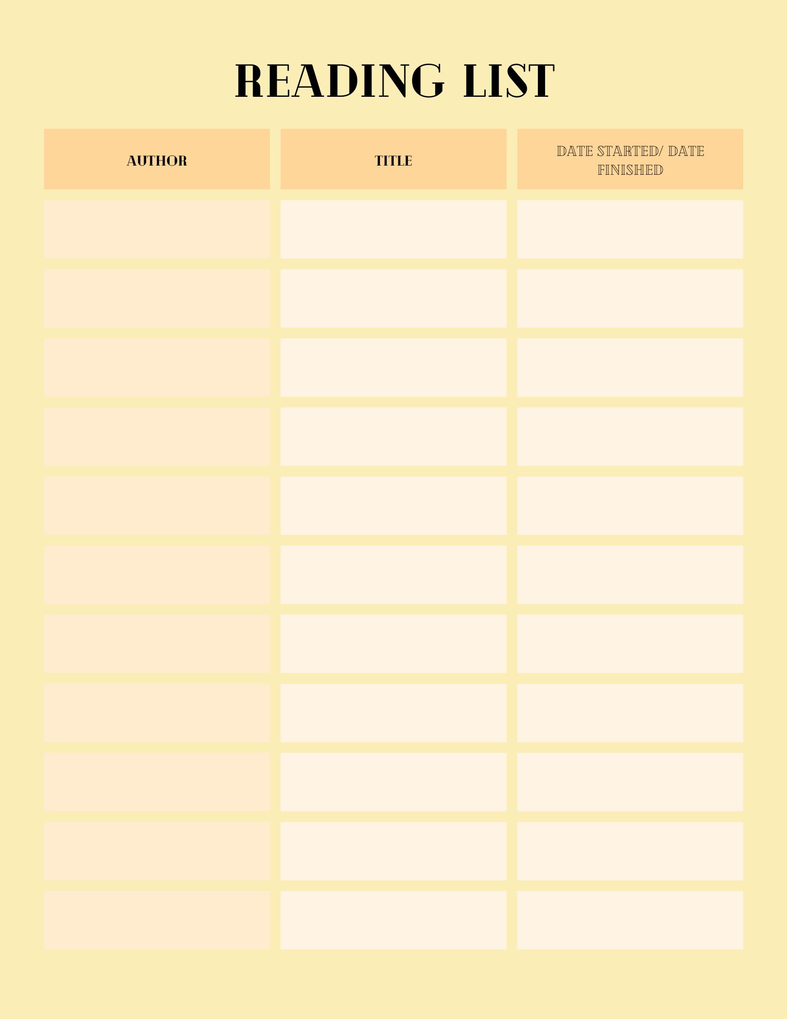 Reading Journal, Printable Reading Journal, Printable to Be Read List ...