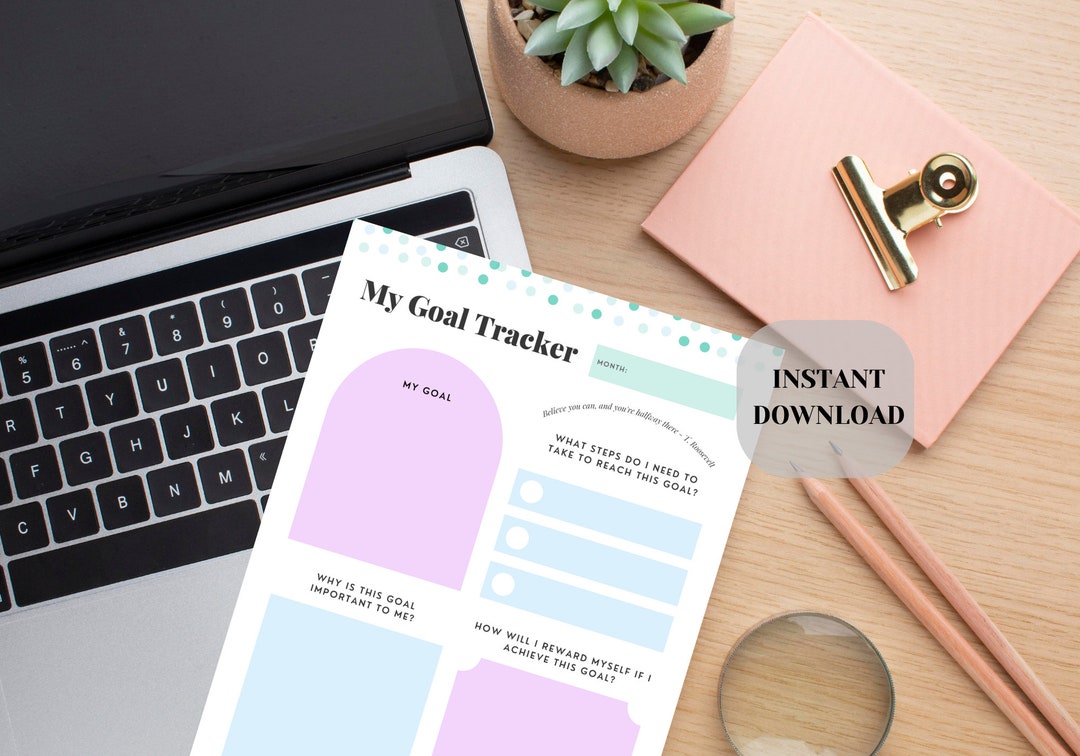 Printable Goal Planner and Tracker, Goals Daily Planner Desk Pad, Goal ...