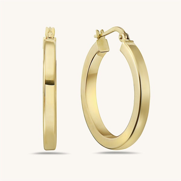 Gold Hoop Square Earrings - Etsy