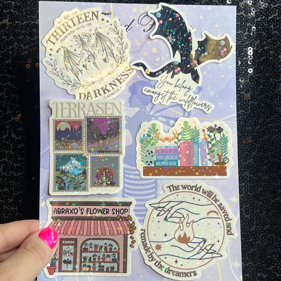 Throne of Glass Mini Holographic Sticker Set, Booktok Stickers Kindle ...