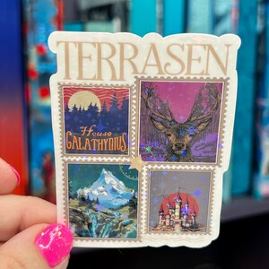Terrasen Stamps Throne of Glass Holographic Sticker Aelin Tog Water ...