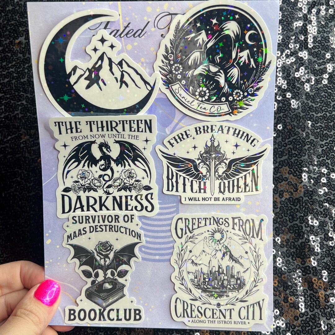 SJM Universe Black & White Aesthetic Mini Holographic Stickers, Booktok ...