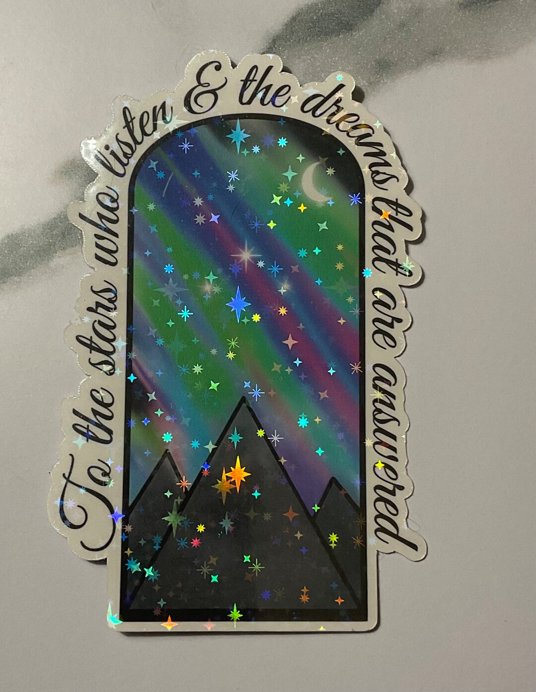 Holographic Waterproof ACOTAR Sticker: Aurora Borealis, Bookish Water ...
