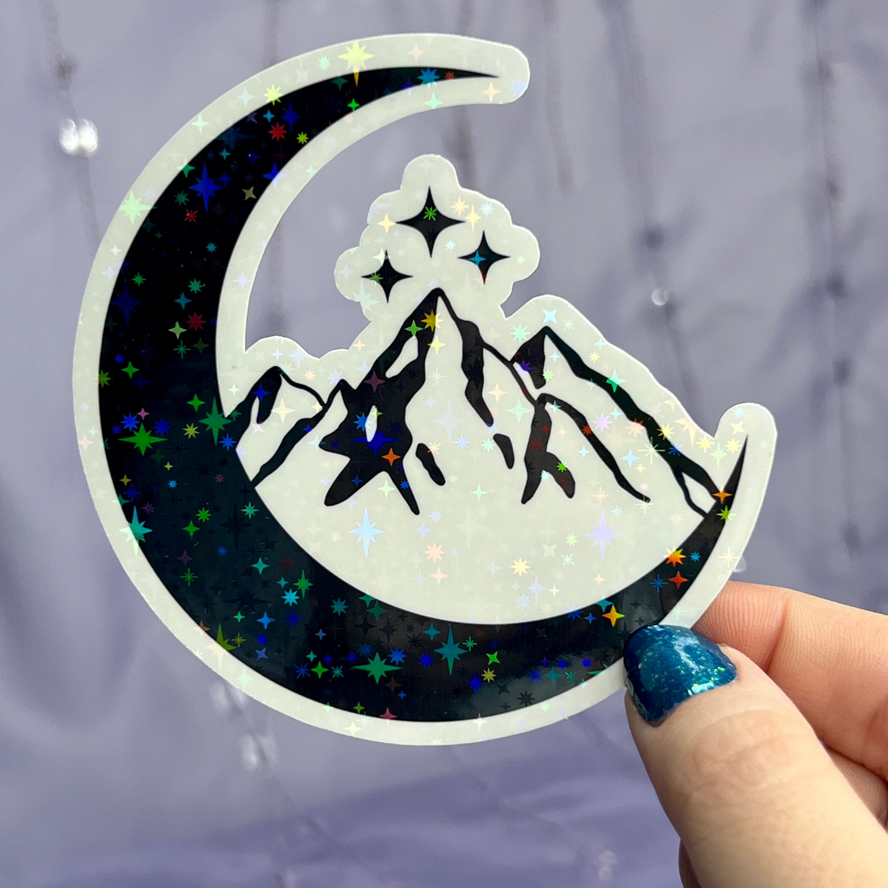 Moon in Velaris Holographic Sticker Sparkly Sticker ACOTAR Decal Kindle ...