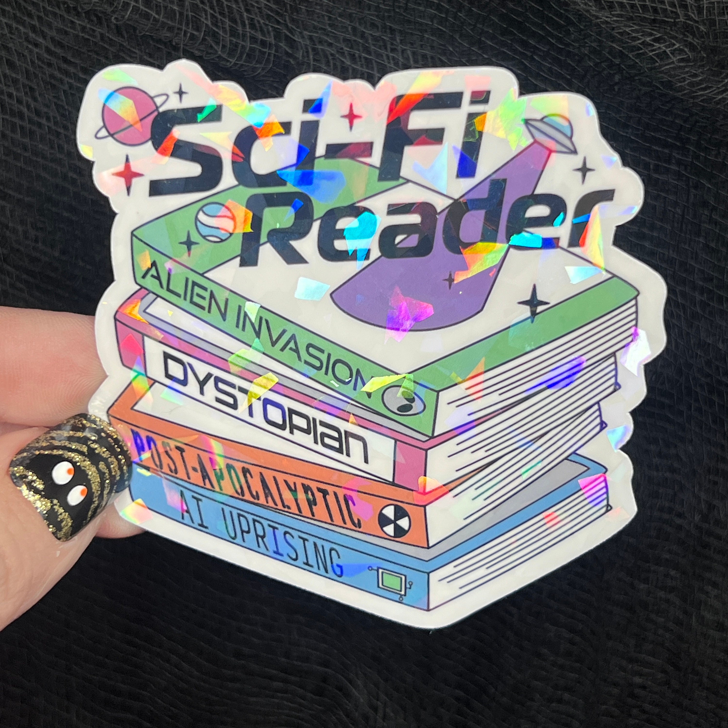 Scifi Book Club Holographic Sticker Science Fiction Decal Spicy ...