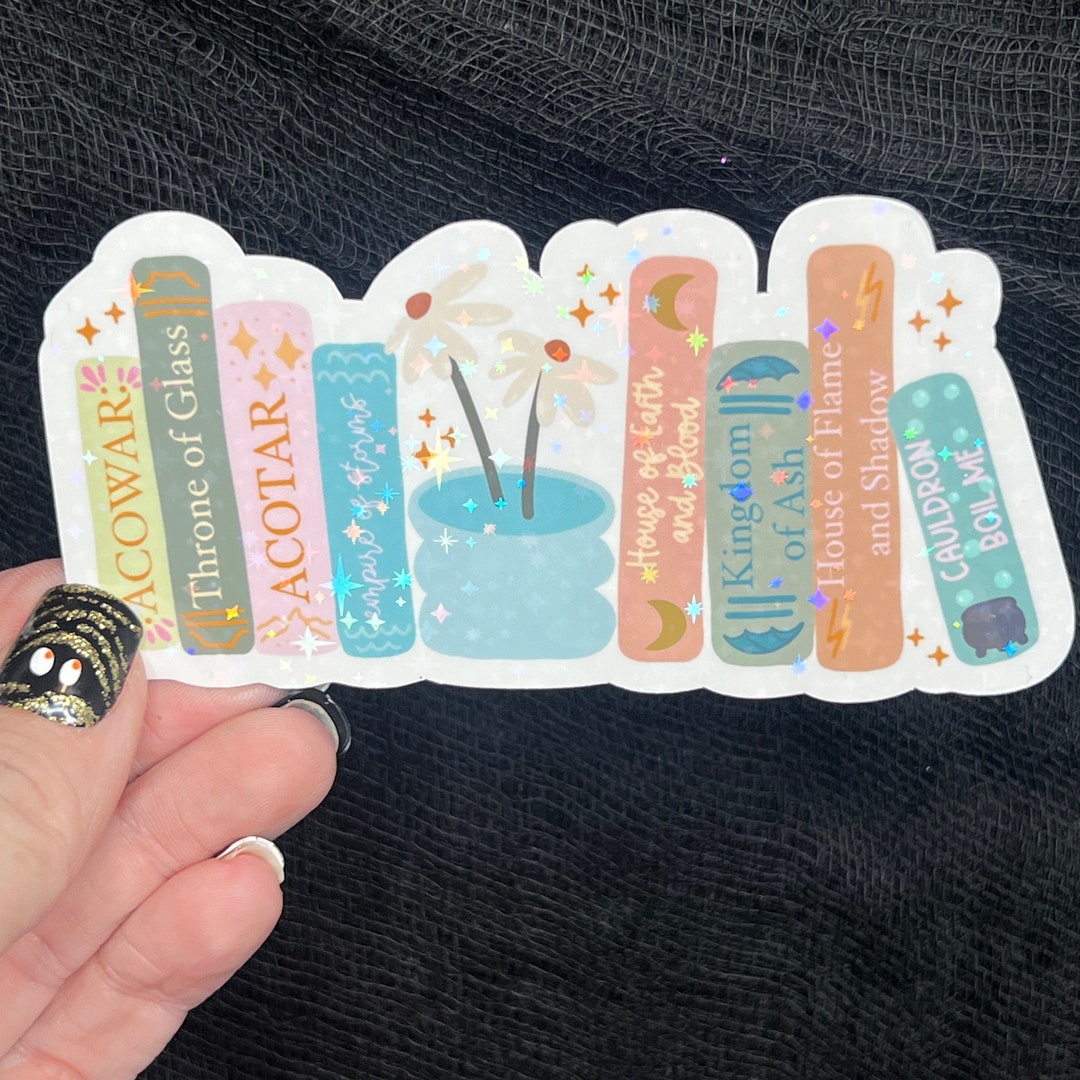 SJM Bookshelf Holographic Sticker ACOTAR TOG Crescent City Sarah J Maas ...