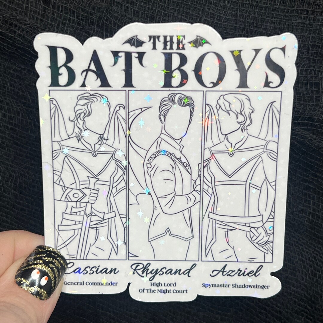 Silhouette Bat Boys Rhysand Azirel Cassian Holographic Sticker Sparkly ...