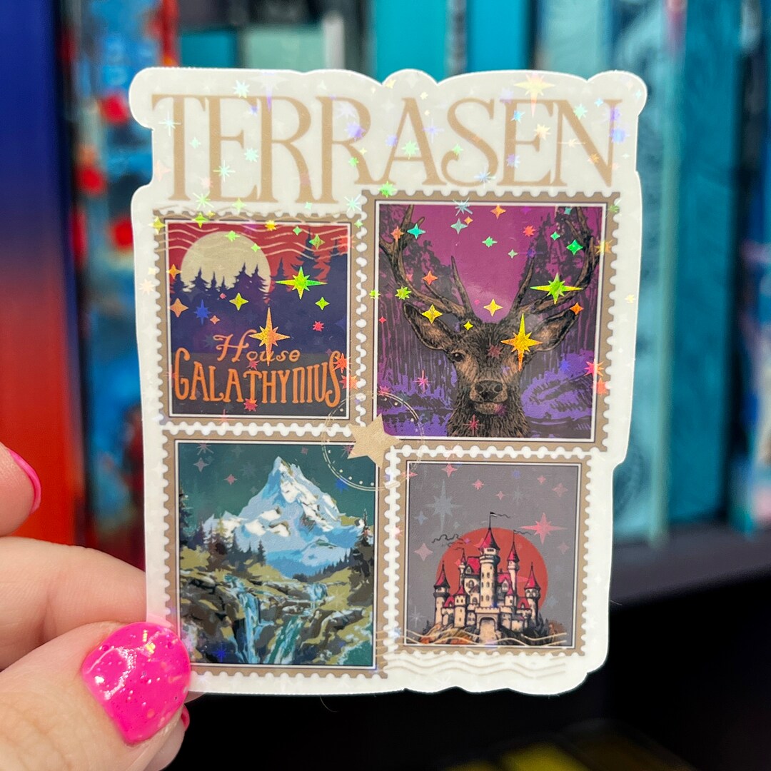Terrasen Stamps Throne of Glass Holographic Sticker Aelin Tog Water ...