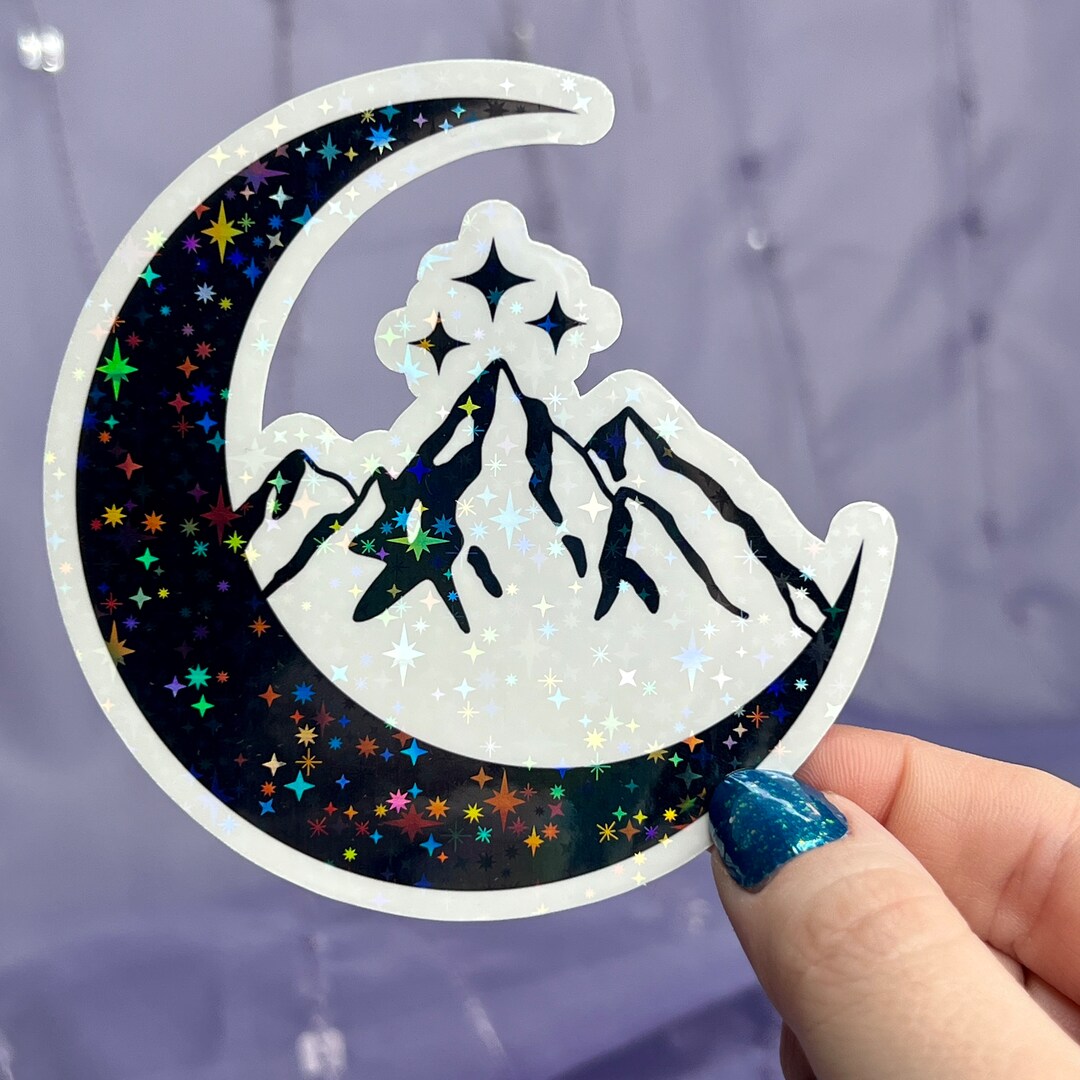 Moon in Velaris Holographic Sticker Sparkly Sticker ACOTAR Decal Kindle ...