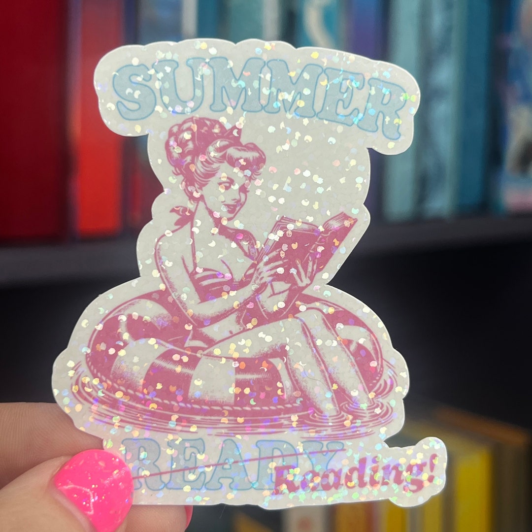 Summer Ready Reading Pink Sticker Holographic Summer Decal for Readers ...