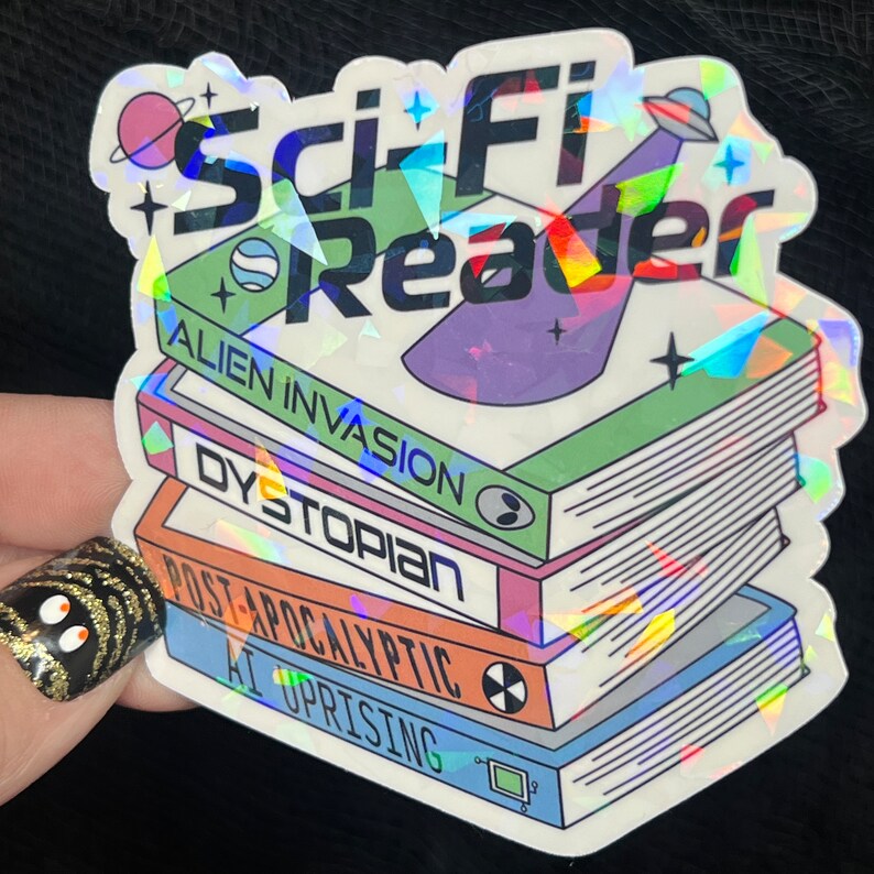 Scifi Book Club Holographic Sticker Science Fiction Decal Spicy ...