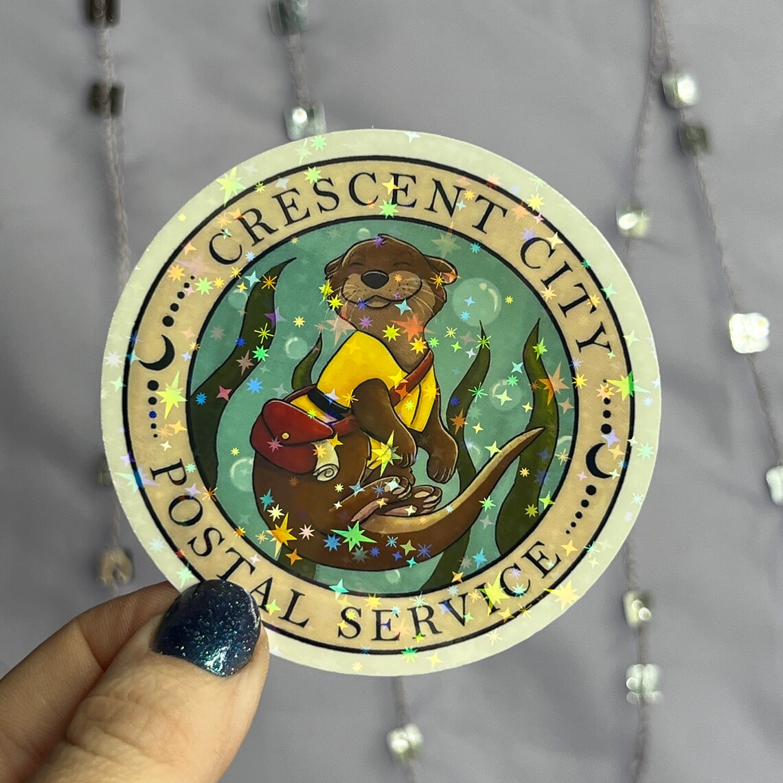 Crescent City River Otter Postal Service Holographic Sticker, HOSAB ...