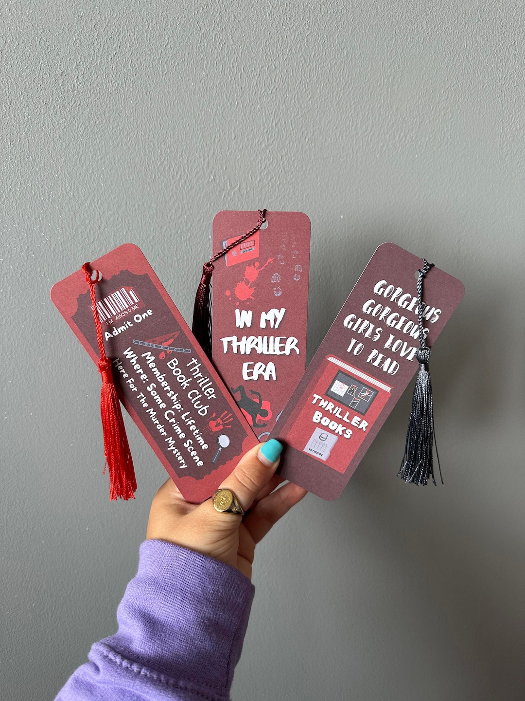 Set of 3 Thriller Bookmarks | Mystery, Crime Thriller Era, Thriller ...