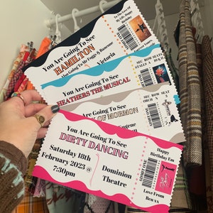 Personalised Custom Event Ticket Gift Reveal | Gig Concert Ticket Gift ...