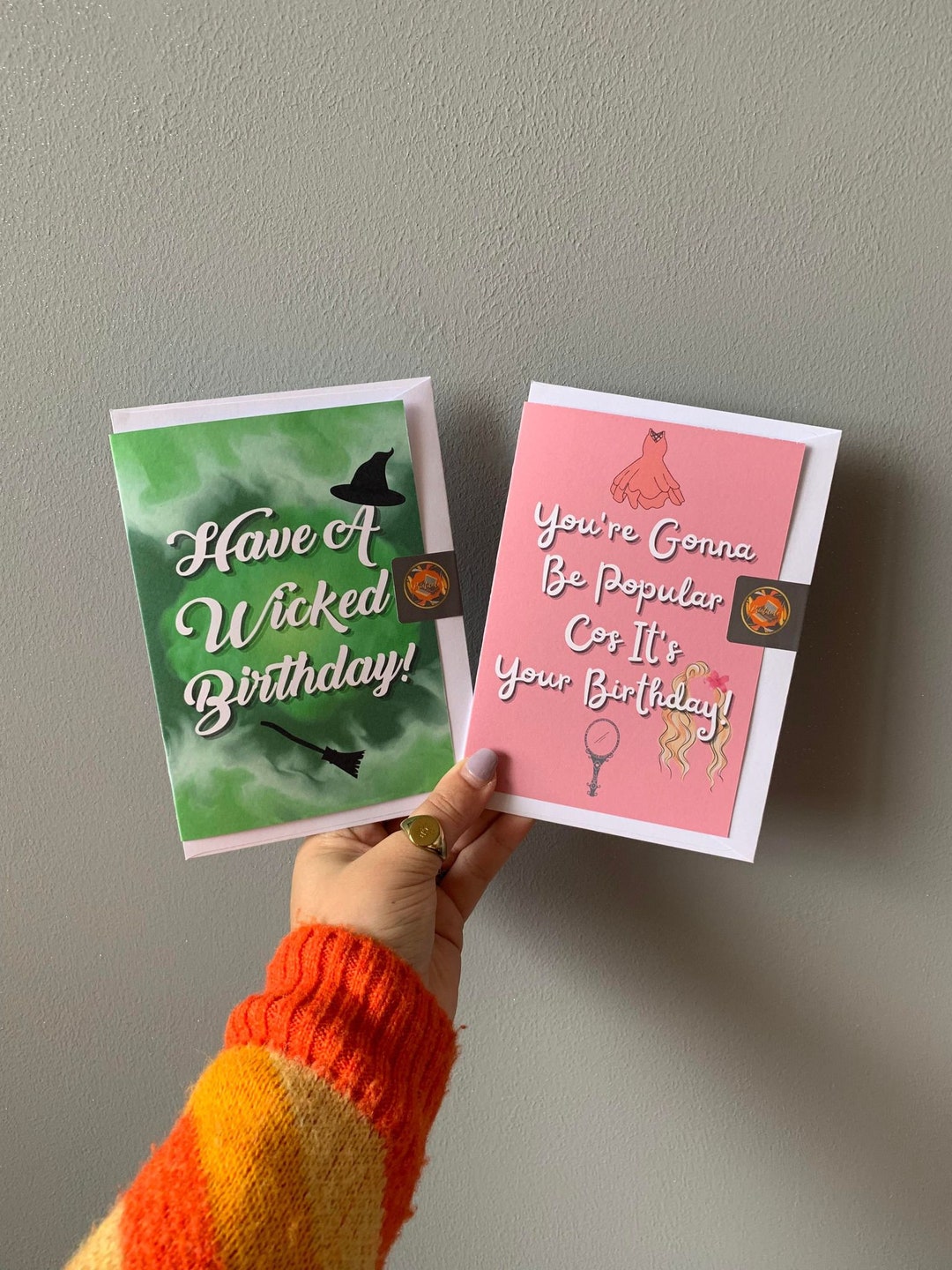 Set of 2 Wicked Musical Quote Lyrics Cards | Wicked Popular Song ...