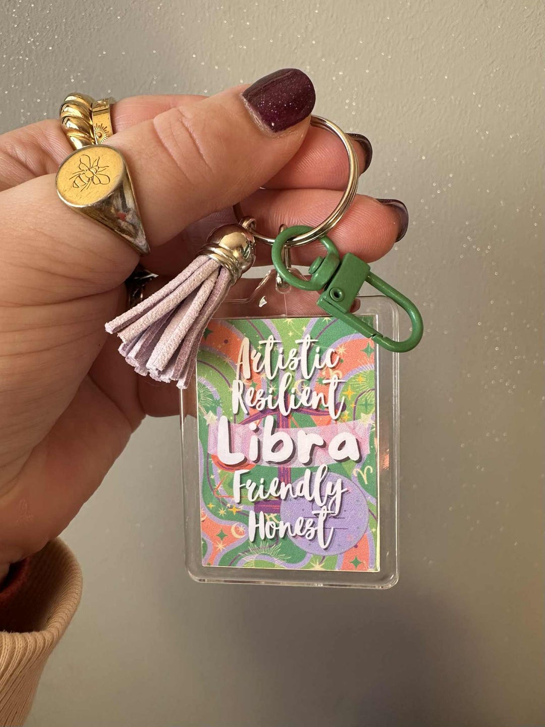 Libra Star Sign Zodiac Astrology Keyring Keychain Bag Charm Accessory ...