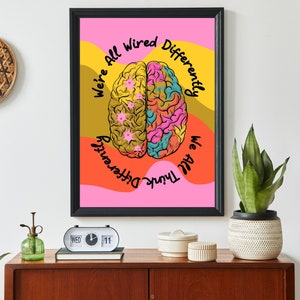 Neurodiversity Quote Wall Art Print | Autism Gift, ADHD Gift, Autistic ...