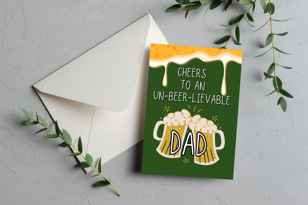 Funny Beer Pun Father's Day Card | Beer Card for Dad, Dad Beer Birthday ...