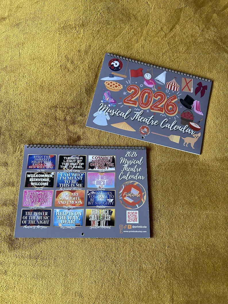2026 Musical Theatre Calendar | 2026 Calendar Planner, Musicals ...