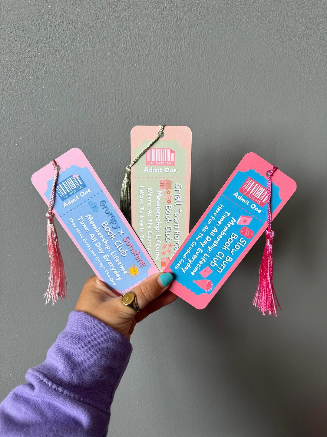 Set of 3 Romance Trope Bookmarks | Grumpy X Sunshine Book Club, Small ...