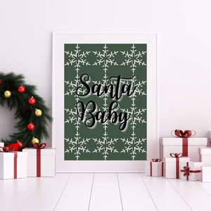 Santa Baby Classic Christmas Song Lyrics Quote Wall Art Print ...
