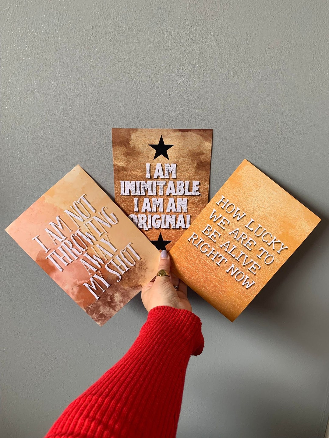 Set of 3 Hamilton Musical Quote Song Lyrics Wall Art Prints | My Shot ...