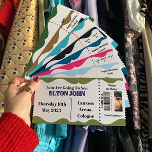 Personalised Custom Event Ticket Gift Reveal | Gig Concert Ticket Gift ...