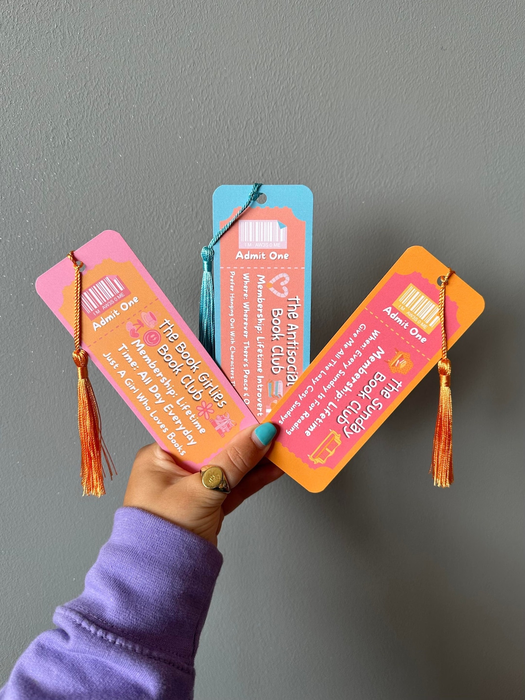 Set of 3 Book Club Bookmarks | the Book Girlies Book Club, Antisocial ...