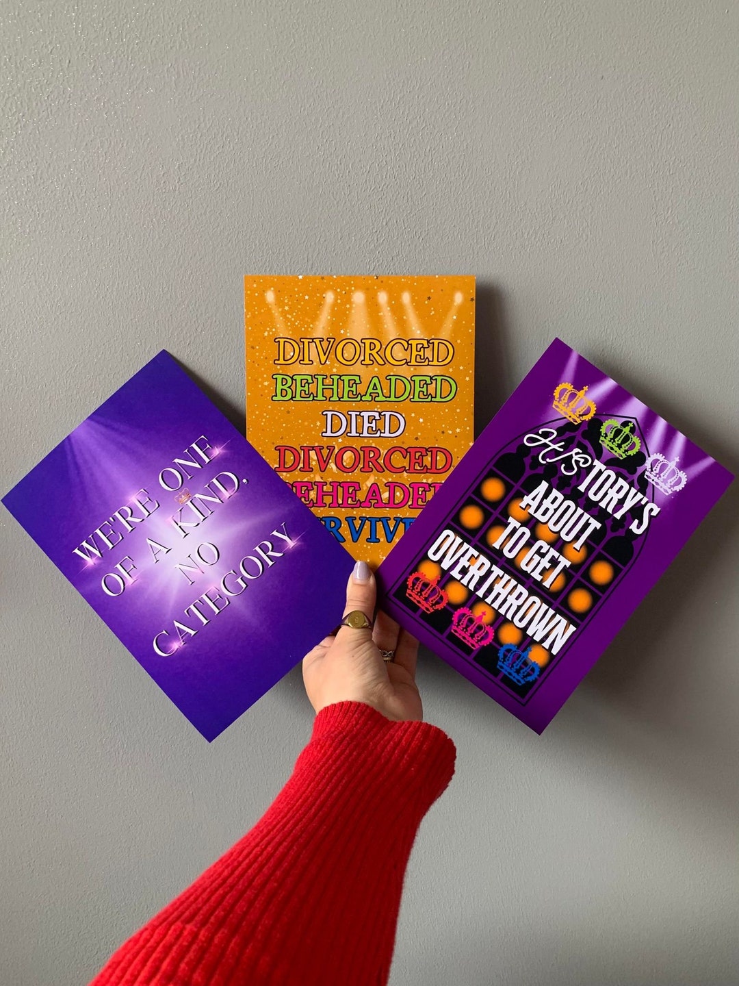 Set of 3 Six the Musical Quote Song Lyric Wall Prints | Ex-wives ...
