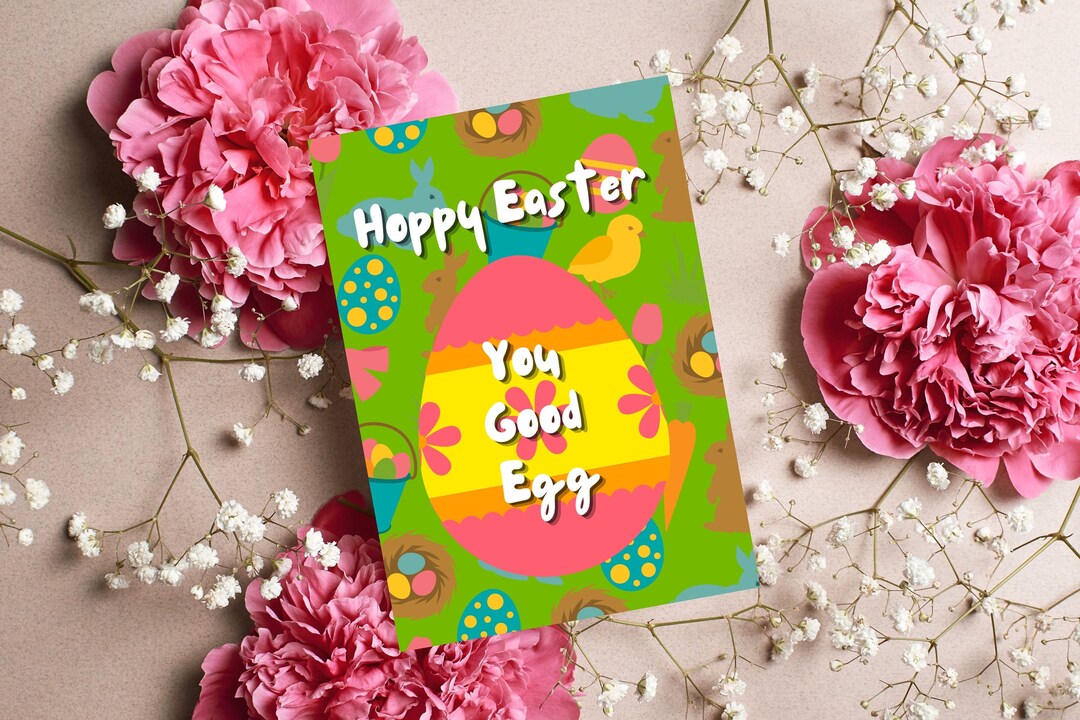 Hoppy Easter You Good Egg Pun Card Happy Easter Card Easter - Etsy Hong ...