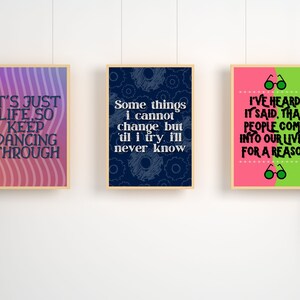 Set of 3 Wicked Musical Quote Song Lyrics Wall Art Prints | Elphaba ...
