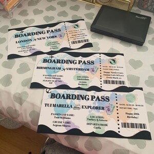 Personalised Custom Boarding Pass Ticket | Surprise Holiday Reveal ...
