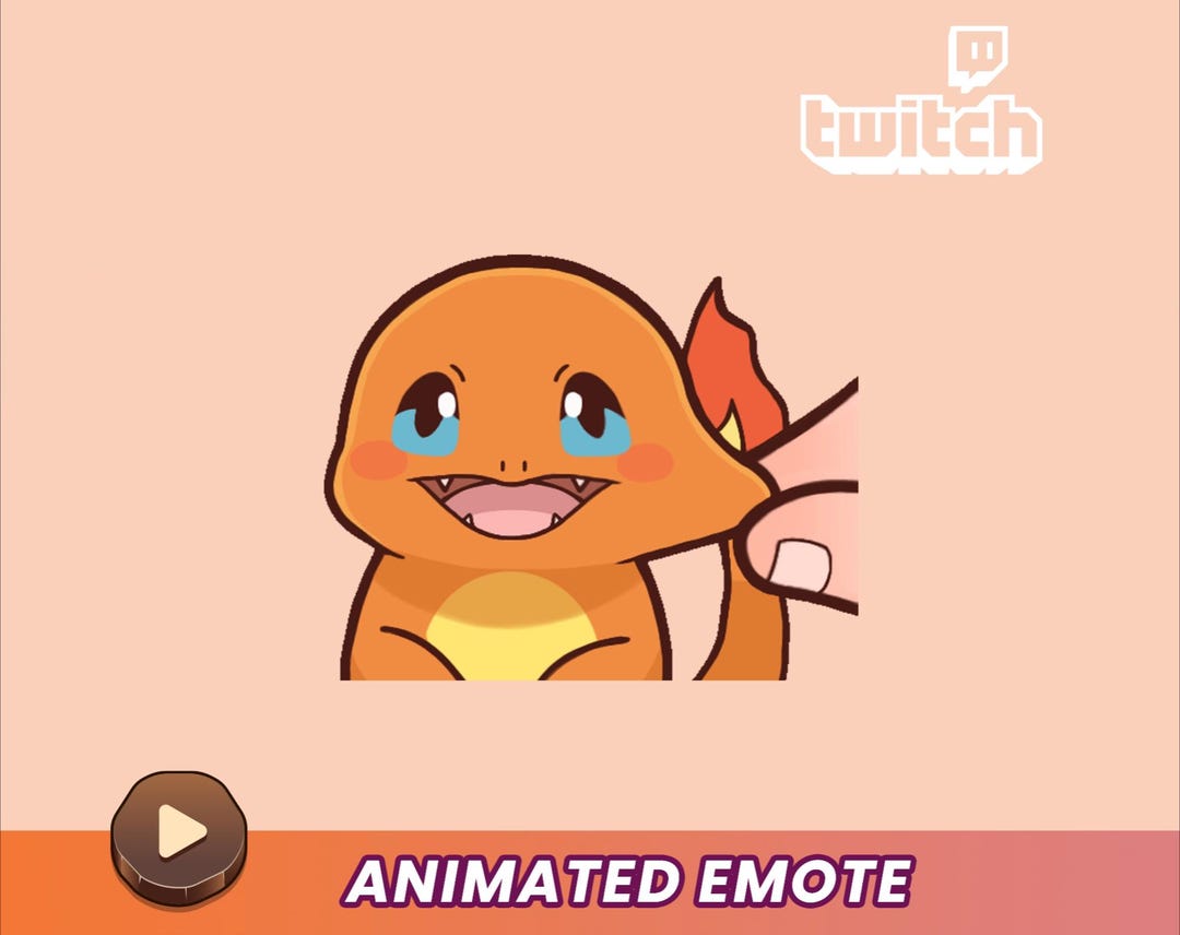 Animated Cute Charmander Pokemon Emote for Twitch, Discord, & Youtube ...