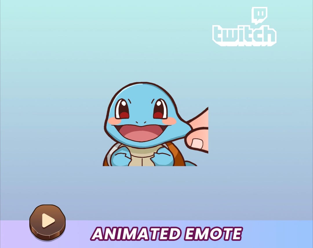 Animated Cute Squirtle Pokemon Emote for Twitch, Discord, & Youtube - Etsy