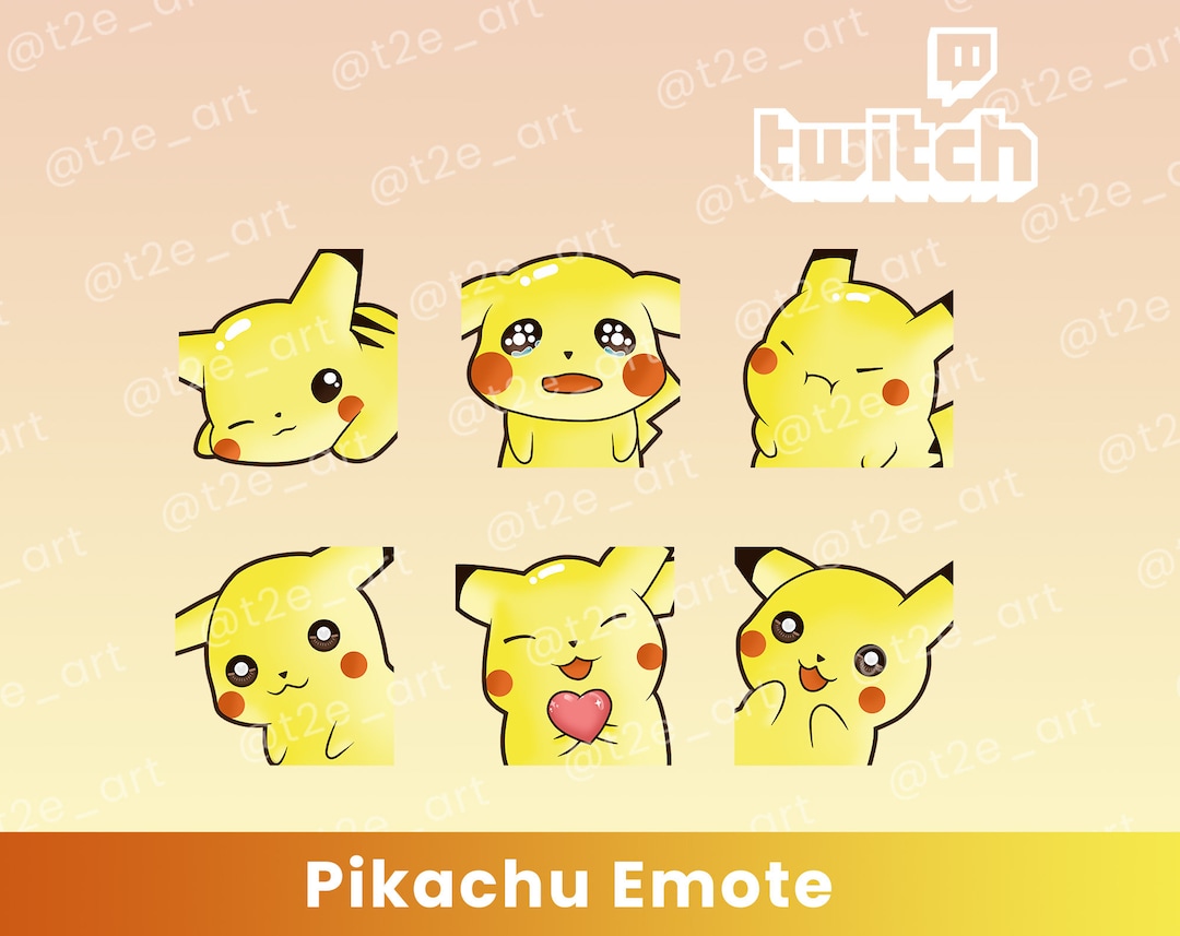 6 X Pokemon Pikachu Emotes (twitch / Discord) - Etsy