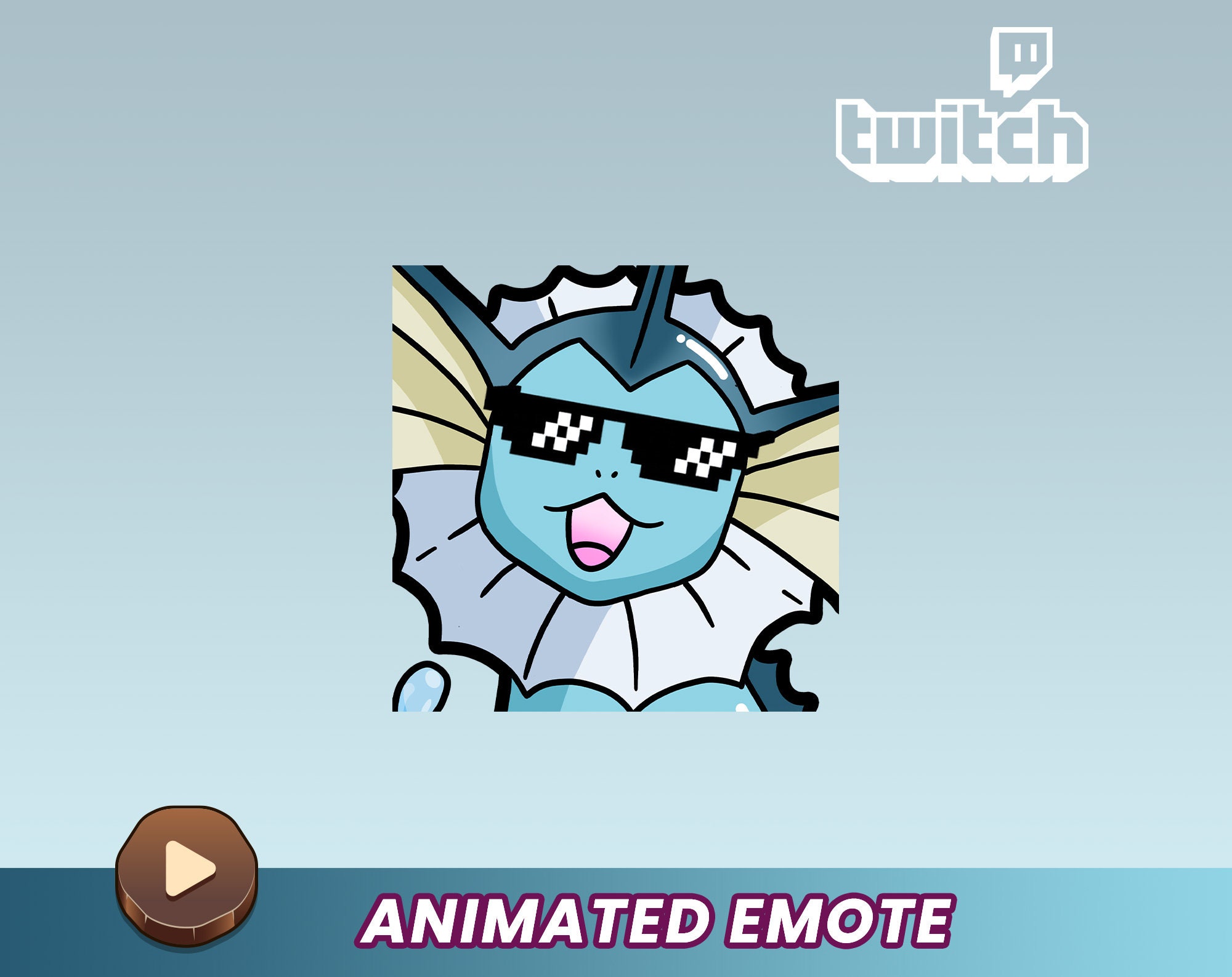 Animated Vaporeon Pokemon Emote for Twitch, Discord, & Youtube - Etsy ...