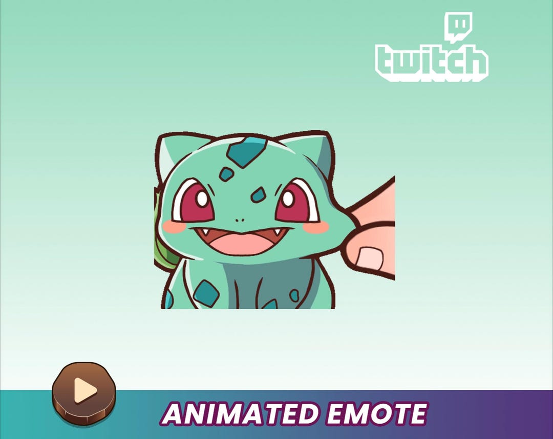 Animated Cute Bulbasaur Pokemon Emote for Twitch, Discord, & Youtube - Etsy
