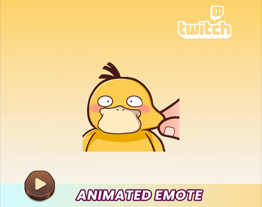 Animated Cute Psyduck Pokemon Emote for Twitch, Discord, & Youtube - Etsy
