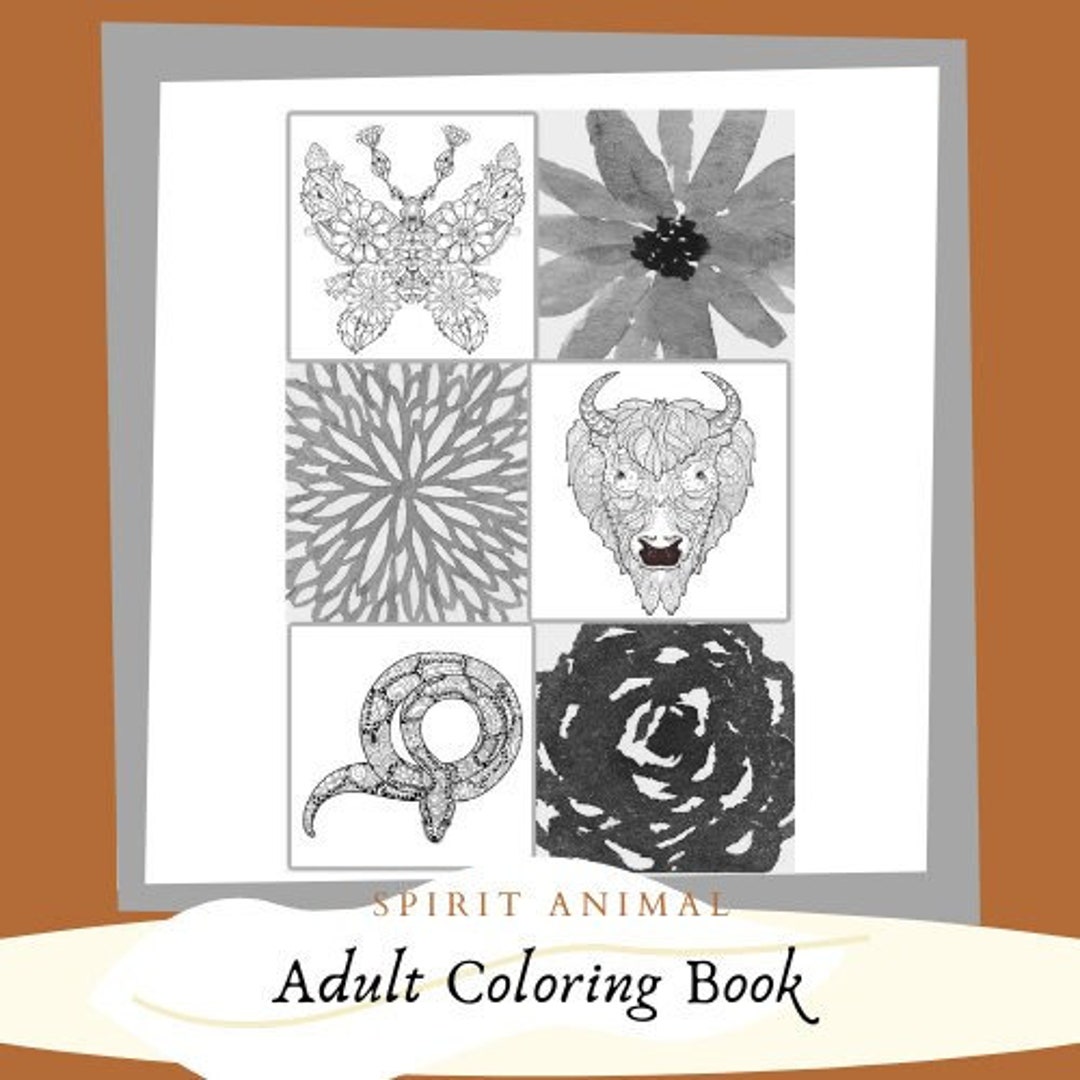 30 Spirit Animal Mandala Coloring Designs, Spiritual Adult Coloring ...