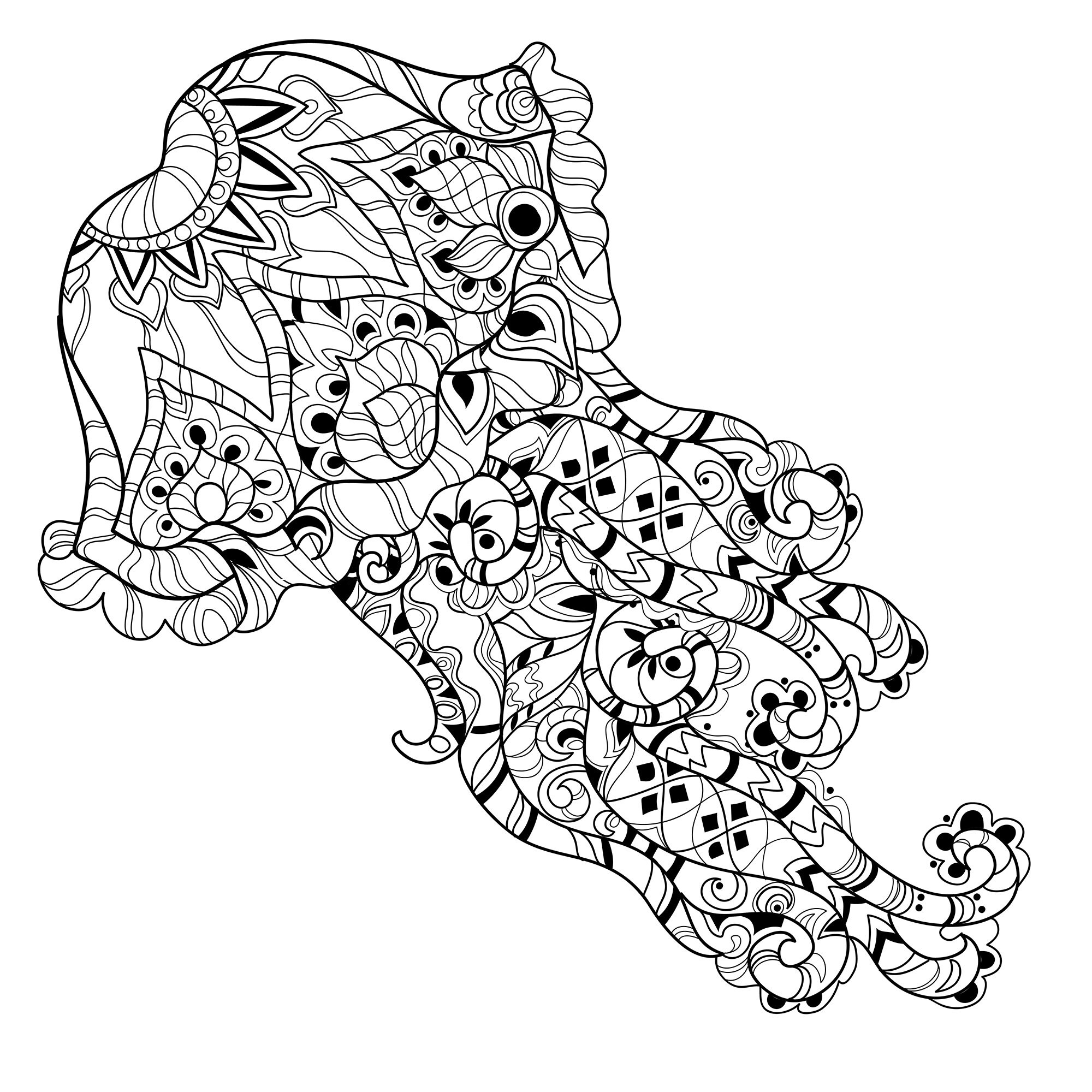 30 Spirit Animal Mandala Coloring Designs, Spiritual Adult Coloring ...