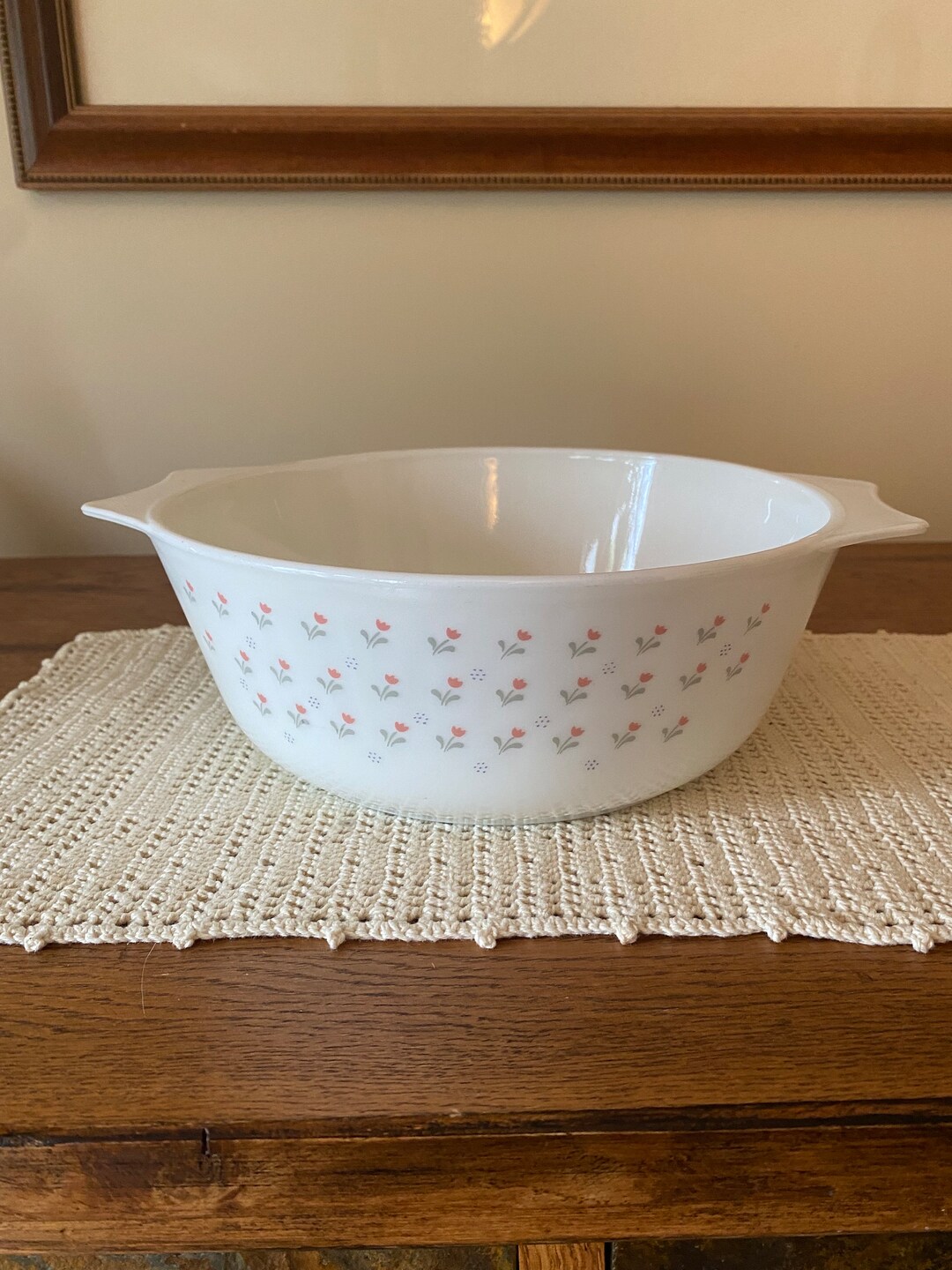 Vintage English Pyrex Casserole Dish / Laura Ashley Tulip Pyrex England ...