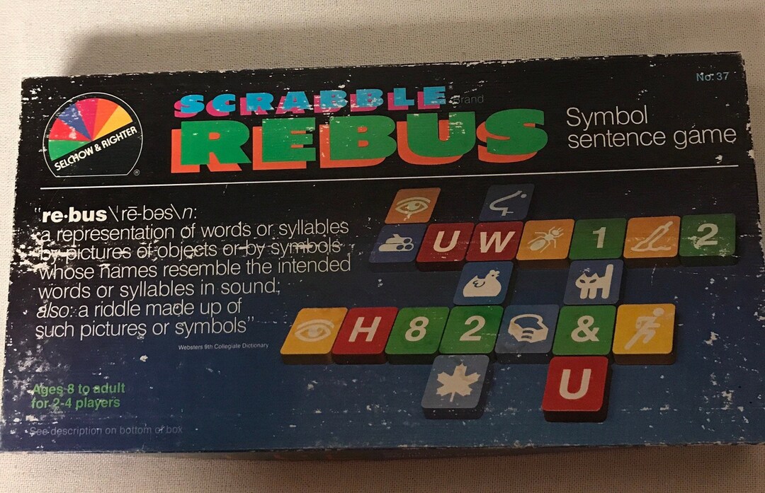 Vintage Scrabble Rebus 1986 Selchow&righter Company Complete - Etsy
